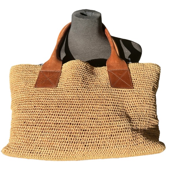 Helen Kaminski | Bags | Helen Kaminski Raffiastraw Tote With Leather ...